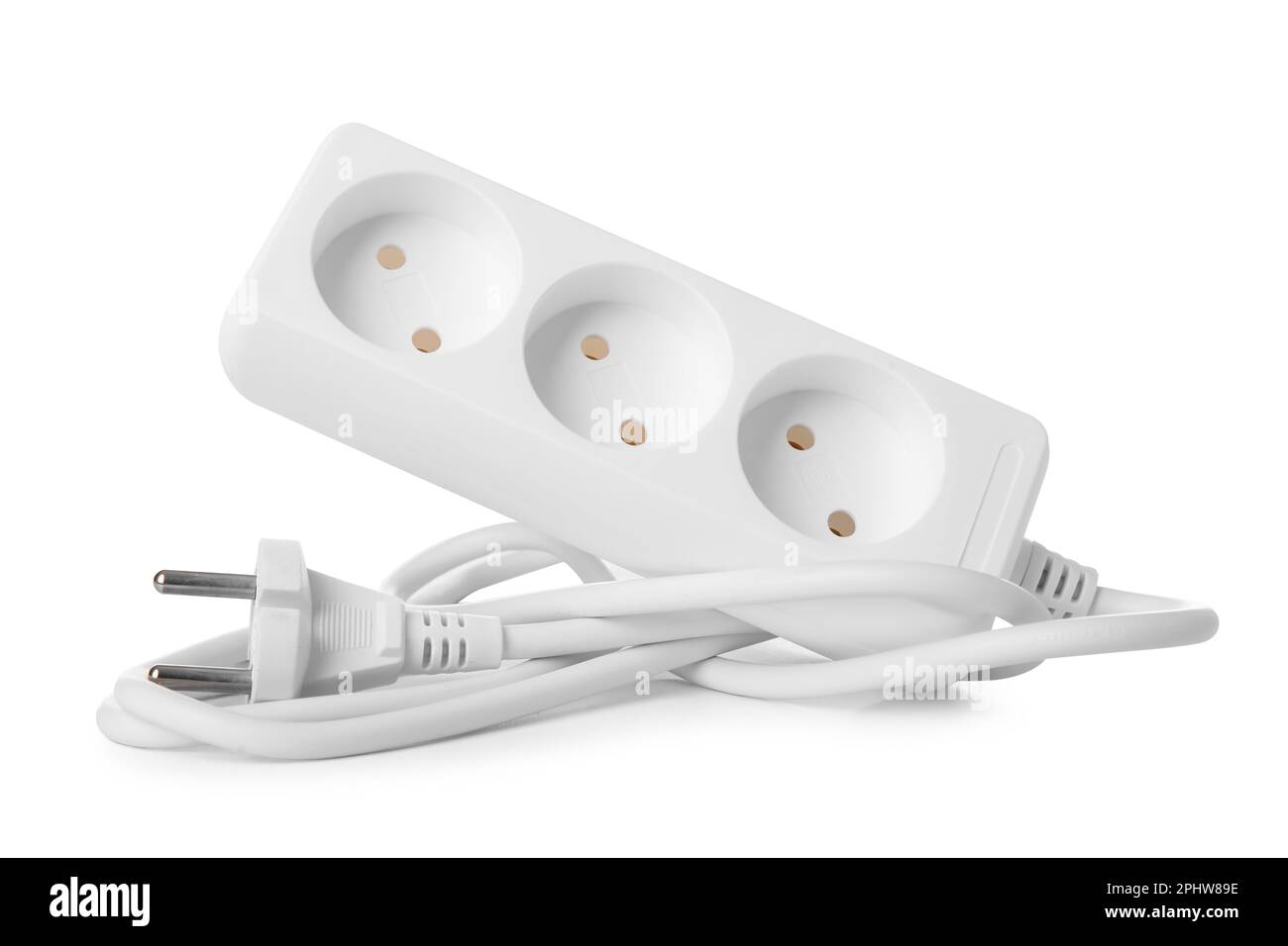 Electric extension cord isolated on white background Stock Photo - Alamy
