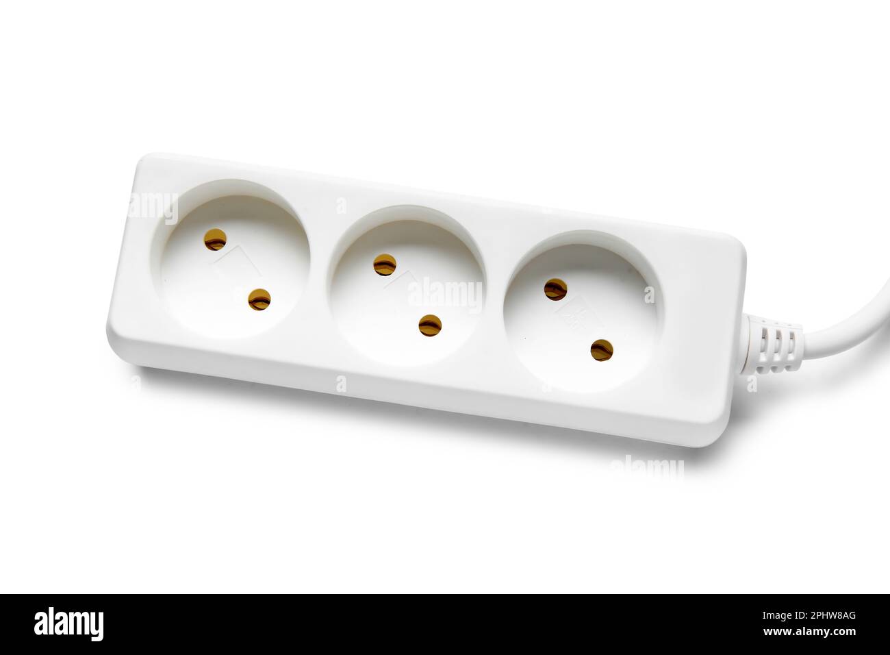 Electric extension cord isolated on white background Stock Photo - Alamy