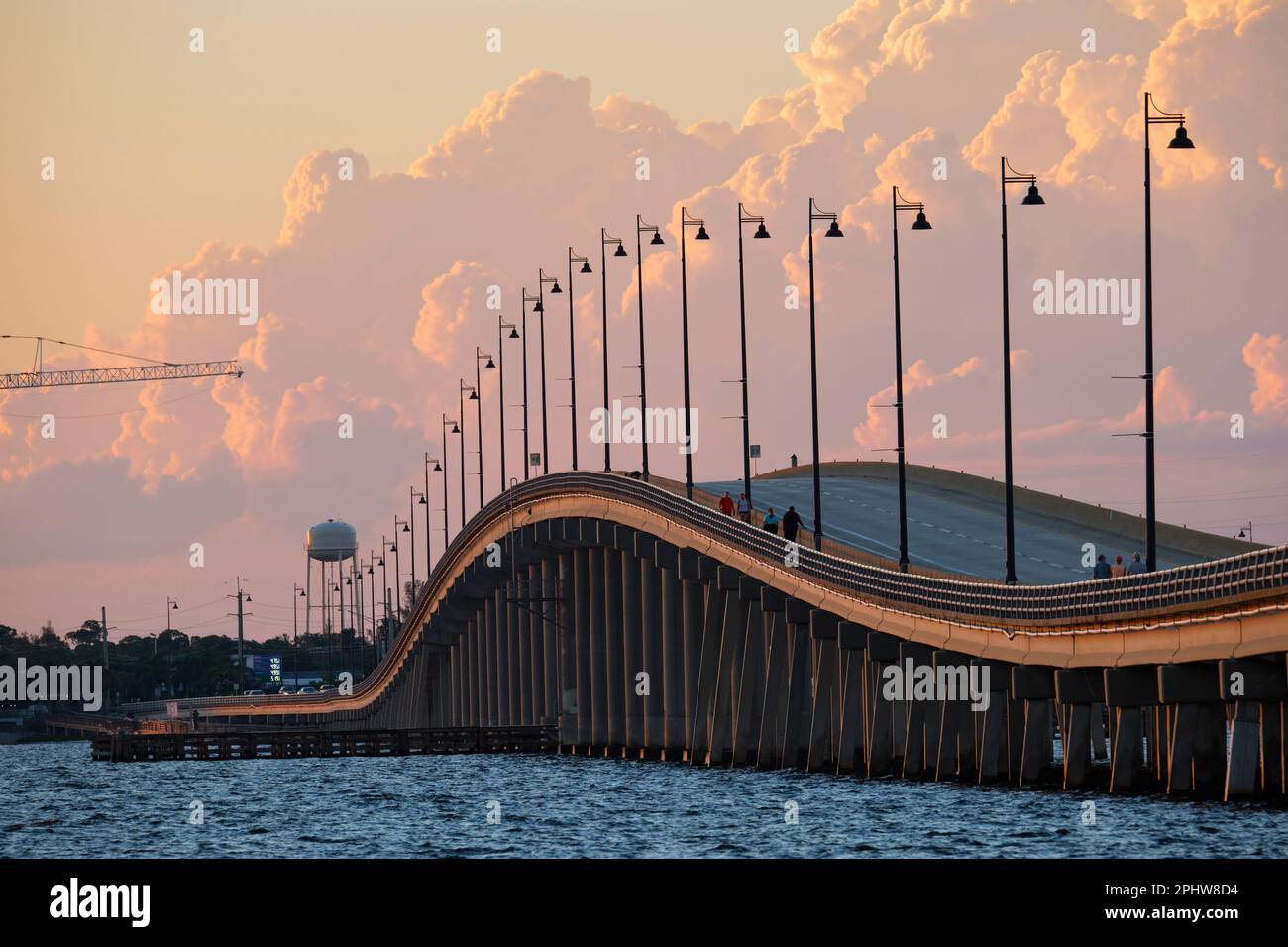 Barron Collier Bridge and Gilchrist Bridge in Florida with moving ...