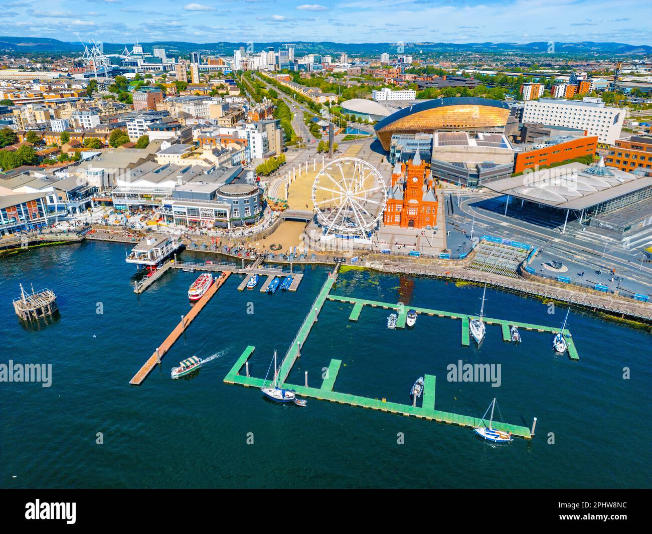 Panorama view of Cardiff bay in Wales Stock Photo - Alamy
