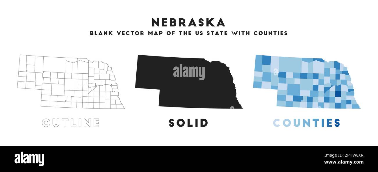 Nebraska map. Borders of Nebraska for your infographic. Vector US state ...