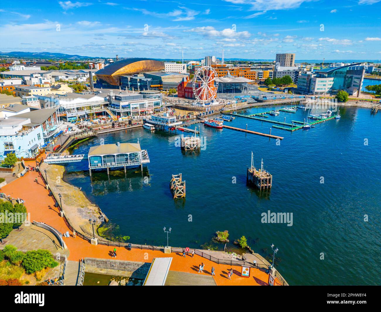 Panorama view of Cardiff bay in Wales Stock Photo - Alamy