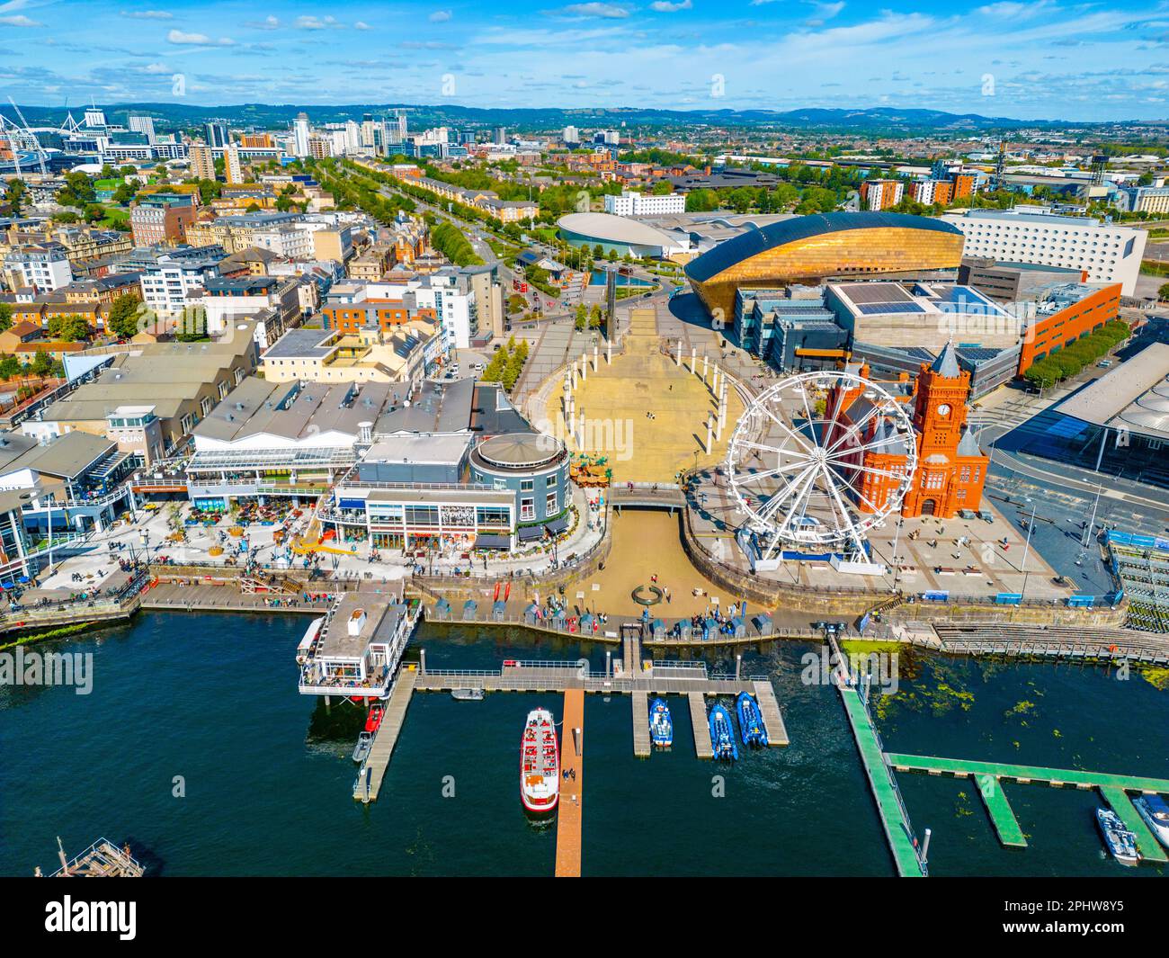 Cardiff bay panorama wales hi-res stock photography and images - Alamy