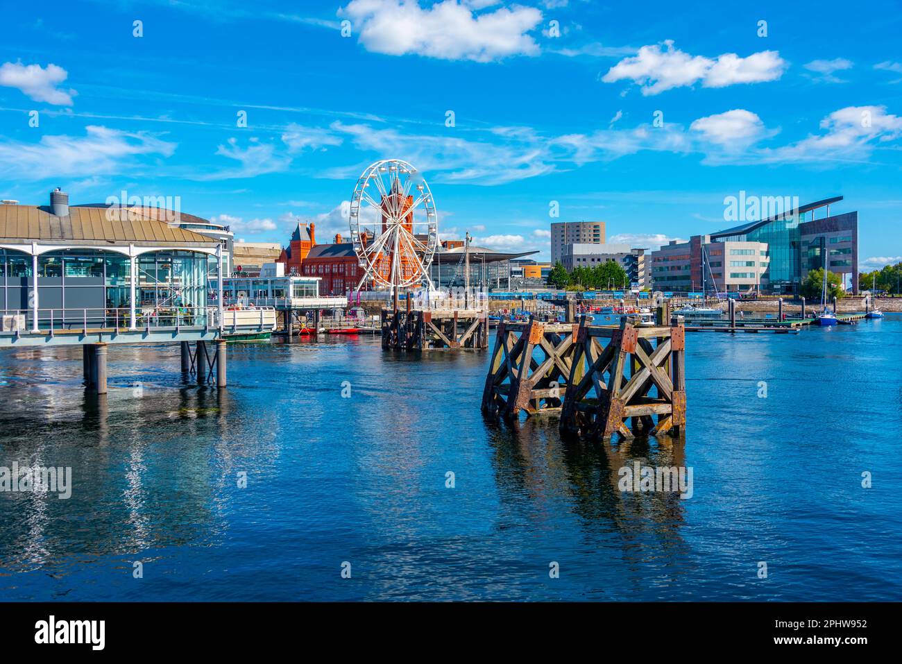 Skyline of Cardiff bay and Mermaid Quay in Wales, UK Stock Photo - Alamy