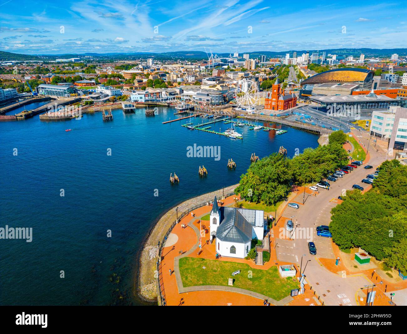 Panorama view of Cardiff bay in Wales Stock Photo - Alamy