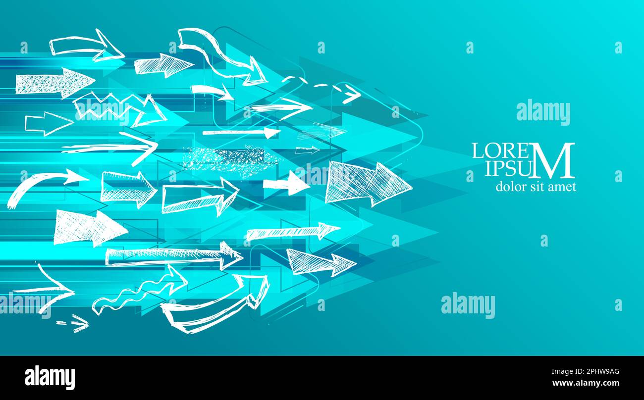 Blue arrows background. Modern futuristic background technology. Vector ...