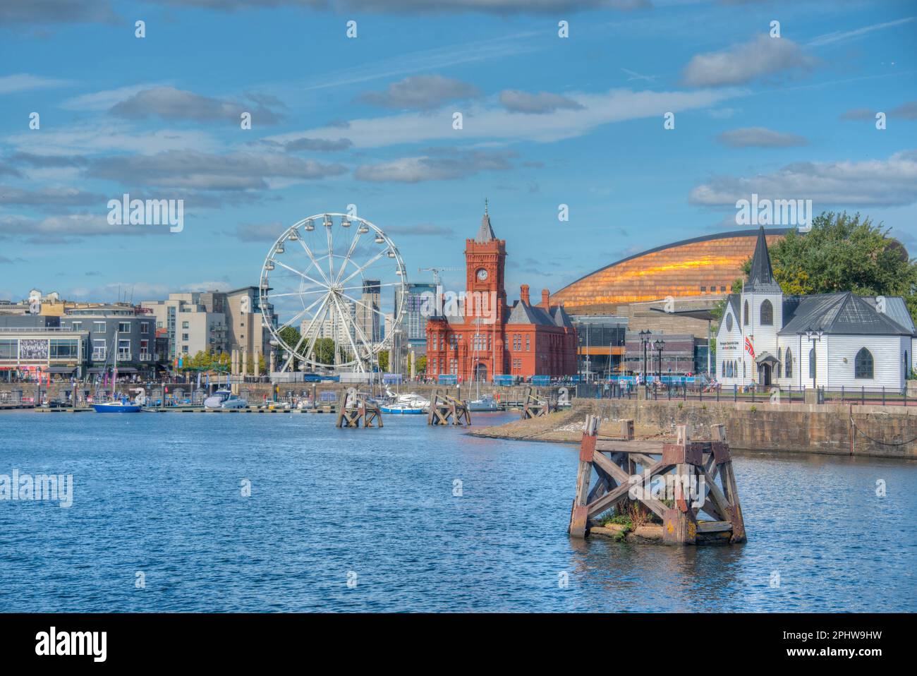 Panorama of Cardiff bay in Wales, UK Stock Photo - Alamy