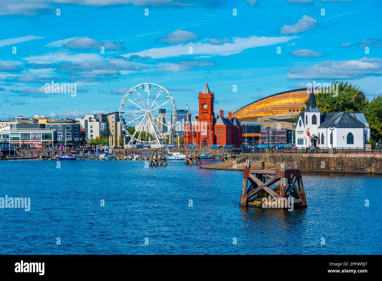 Panorama of Cardiff bay in Wales, UK Stock Photo - Alamy