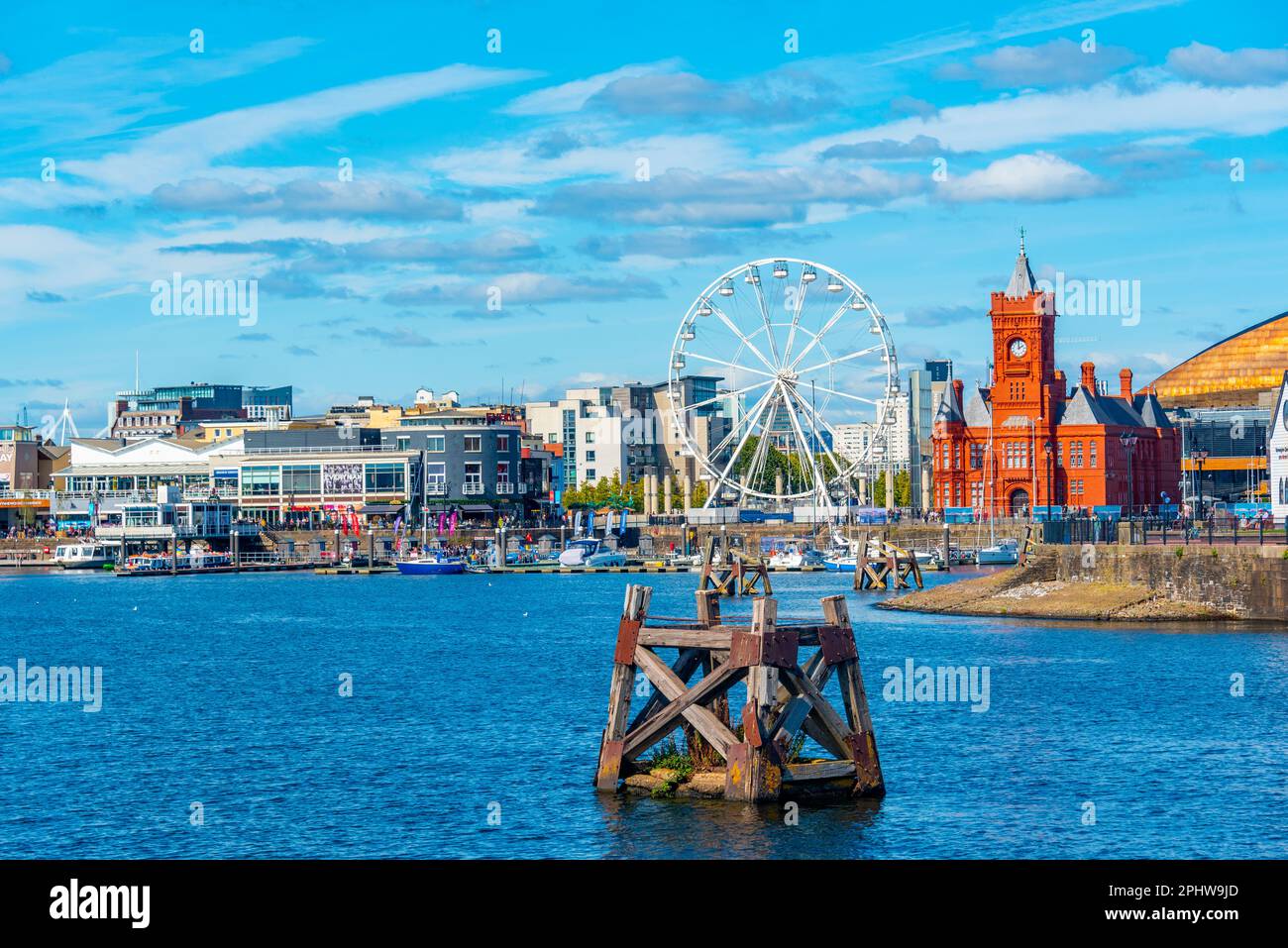 Skyline of Cardiff bay and Mermaid Quay in Wales, UK Stock Photo - Alamy