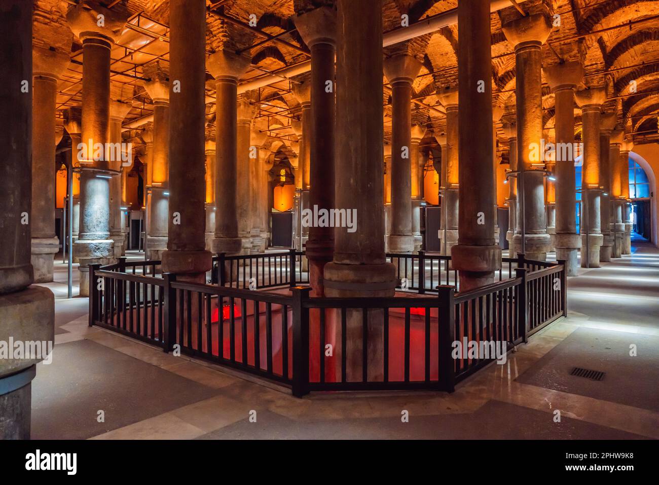 Beautiful cistern in Istanbul. Cistern - underground water reservoir ...