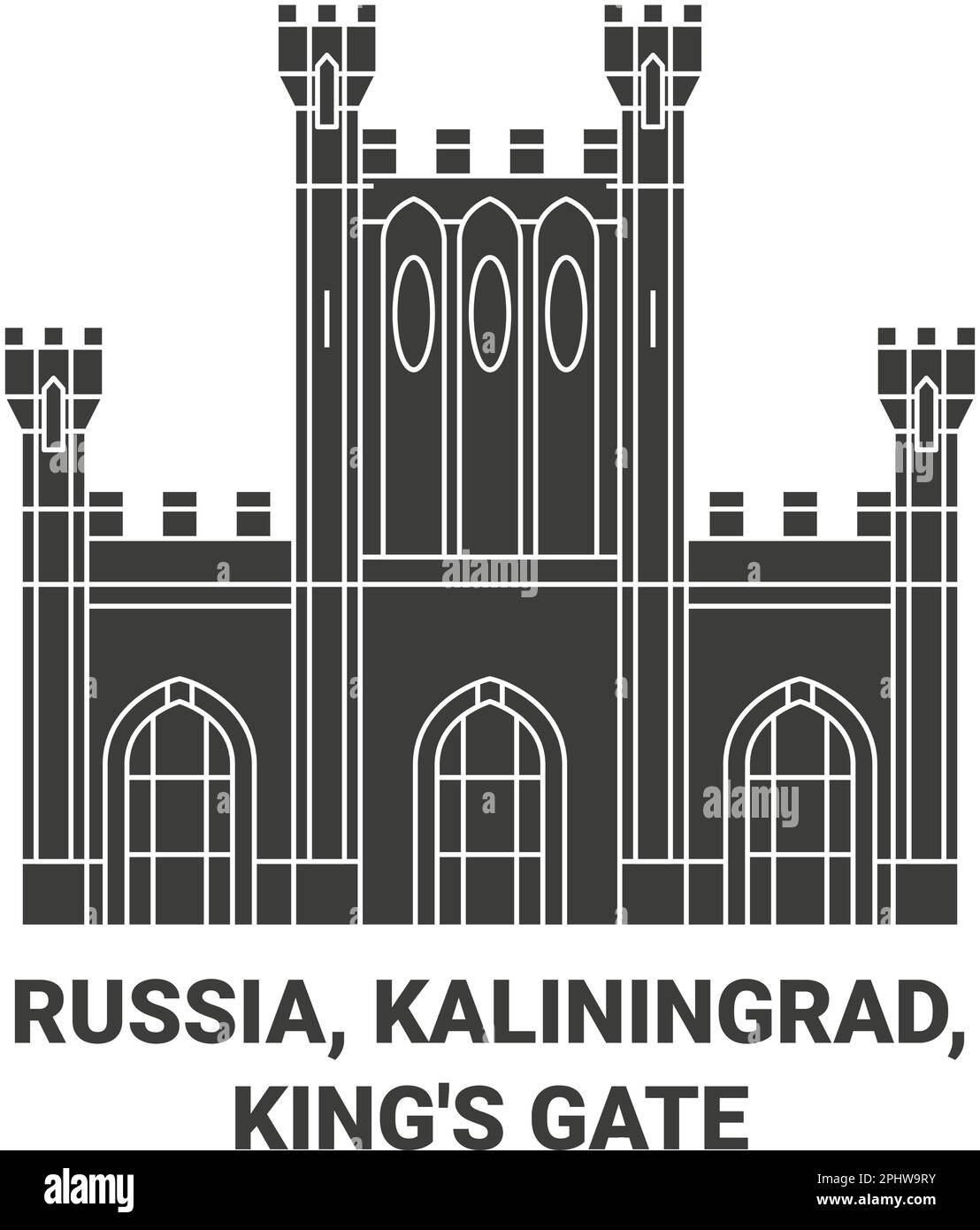 Russia, Kaliningrad, King's Gate travel landmark vector illustration ...