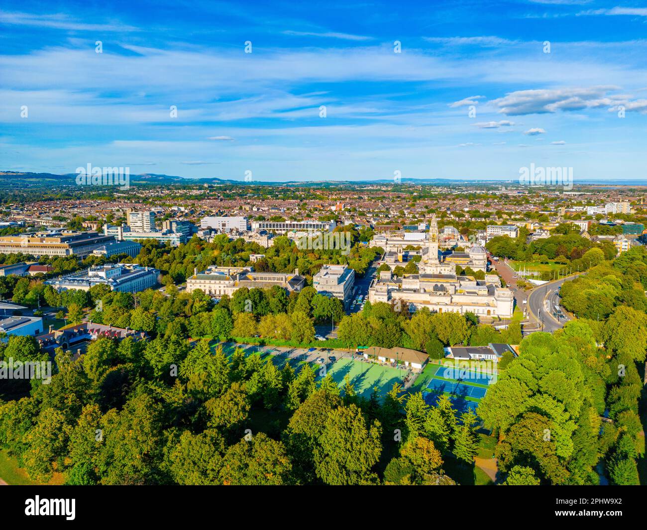 Panorama view of Cardiff in Wales Stock Photo - Alamy