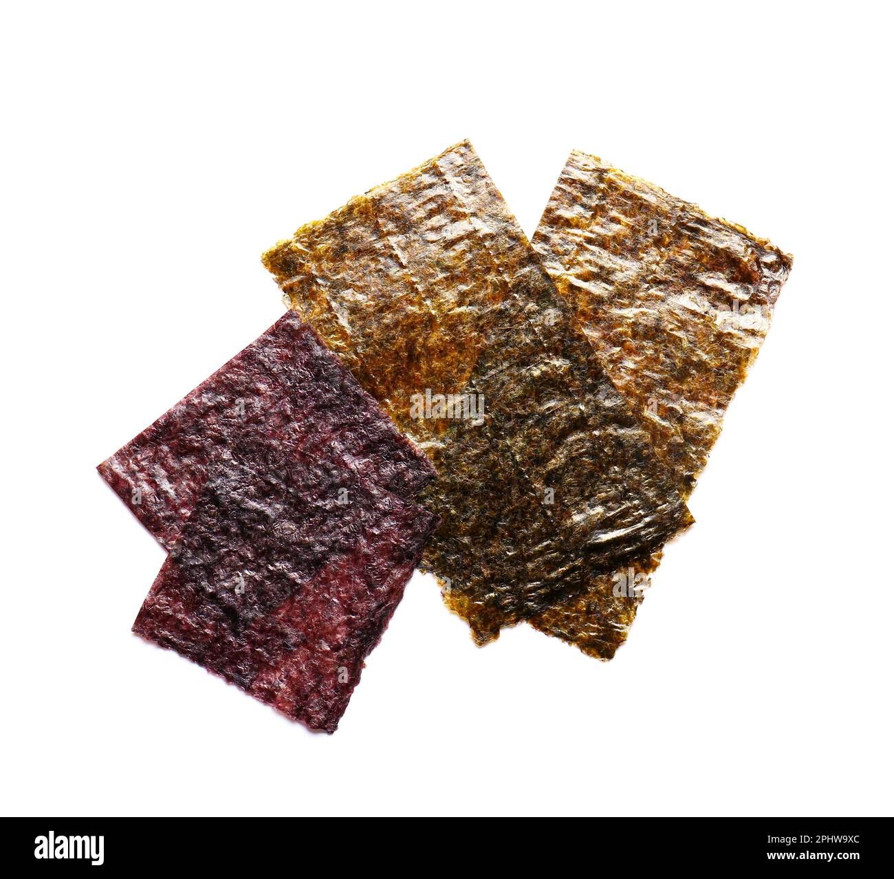 Natural nori sheets isolated on white background Stock Photo - Alamy