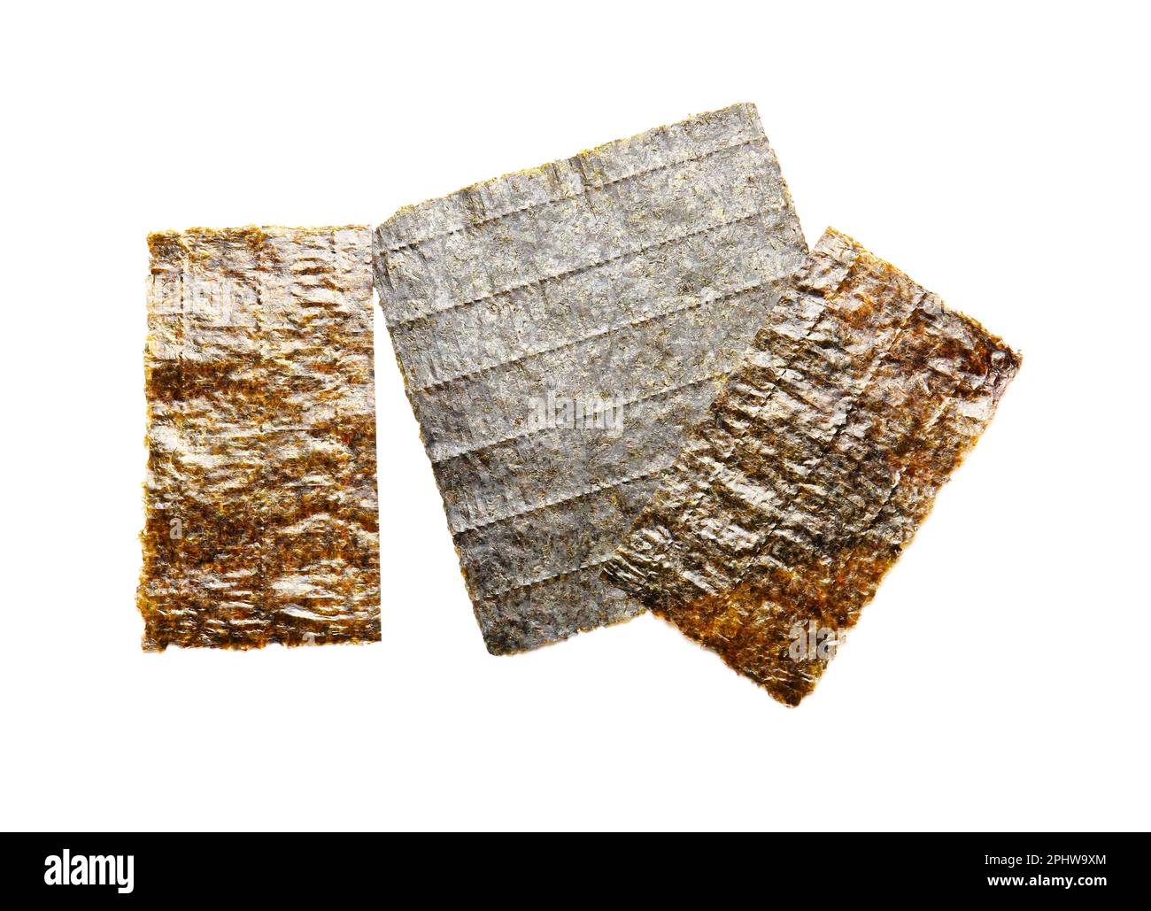 Natural nori sheets isolated on white background Stock Photo - Alamy
