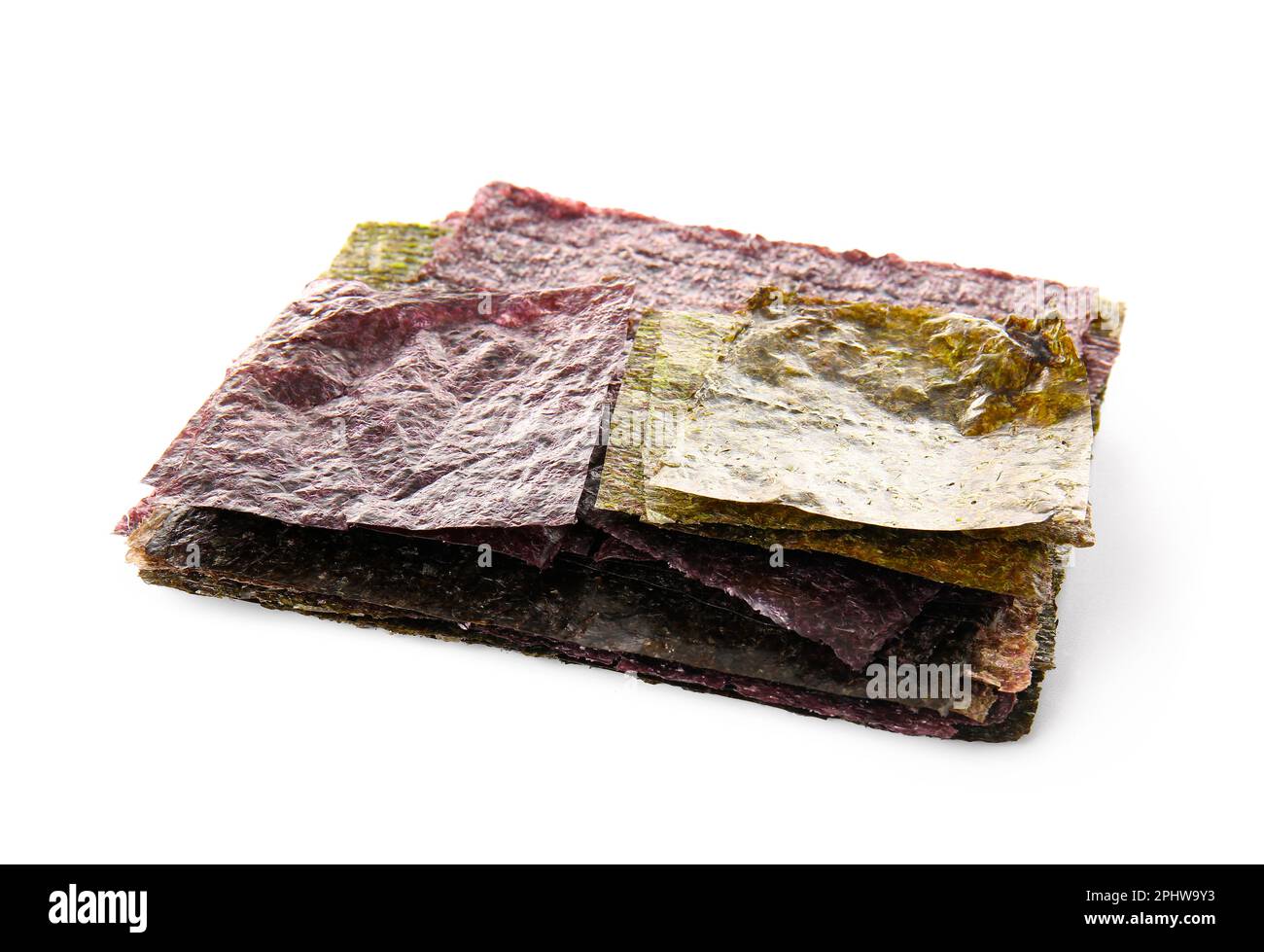 Natural nori sheets isolated on white background Stock Photo - Alamy