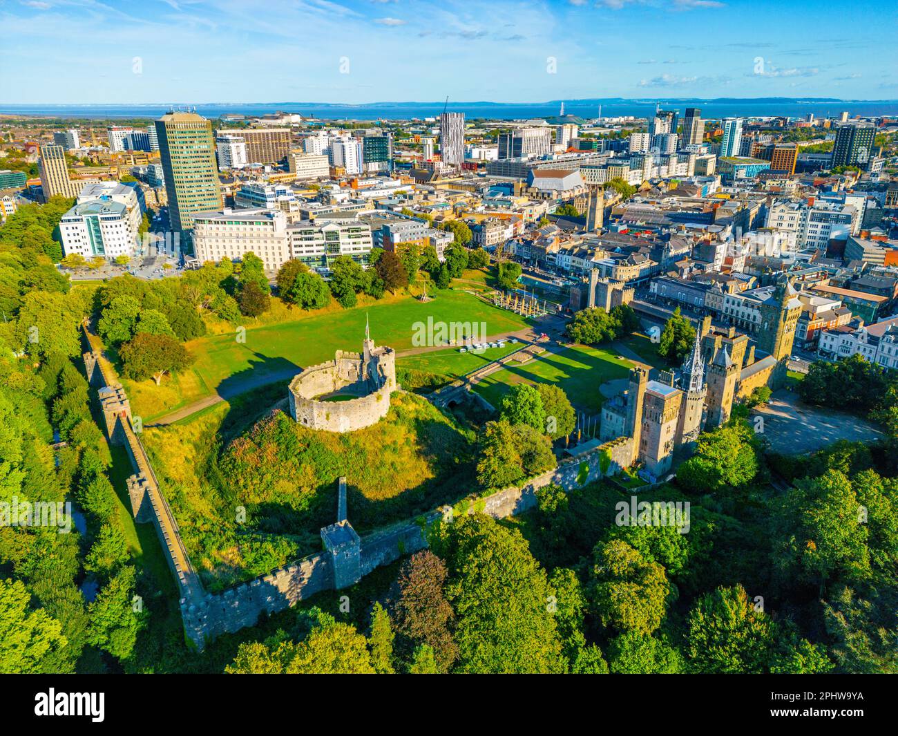 Panorama view of Cardiff castle in Wales Stock Photo - Alamy