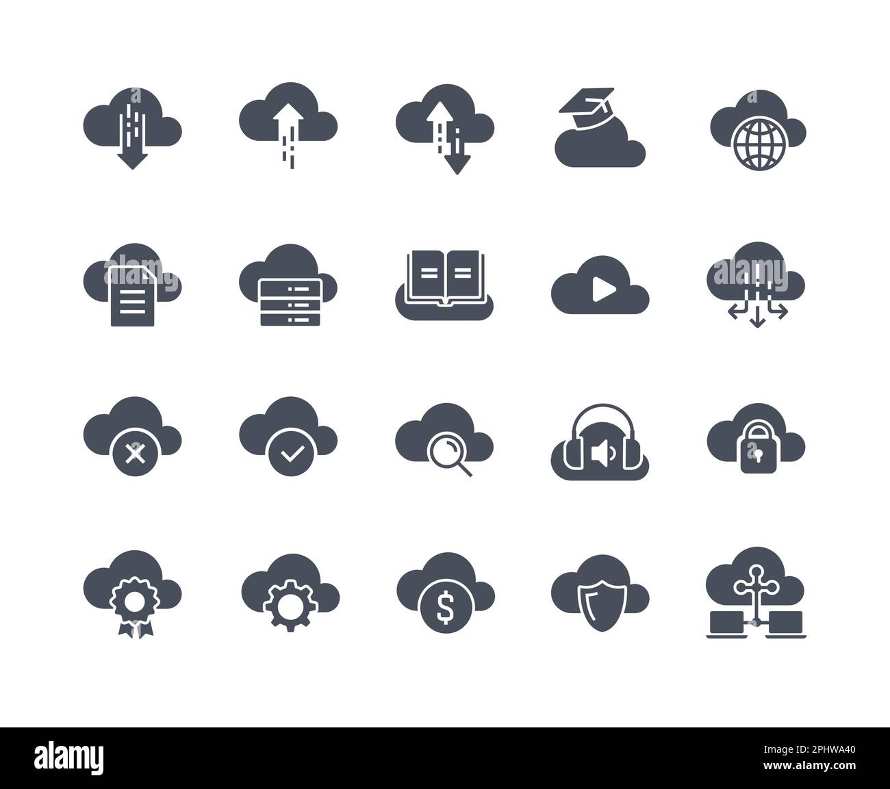 Cloud computing black set Stock Vector Image & Art - Alamy