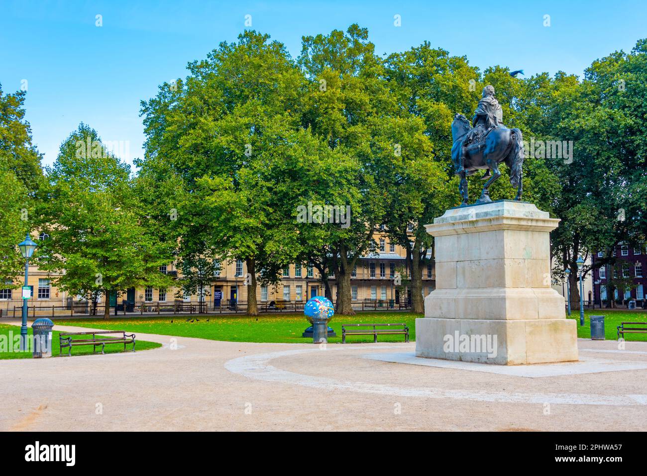 Queen square in British town Bristol Stock Photo - Alamy