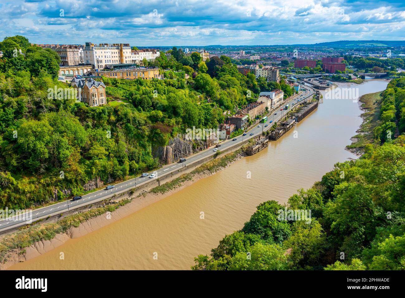 Panorama view of Bristol from Clifton Suspension Bridge Stock Photo - Alamy
