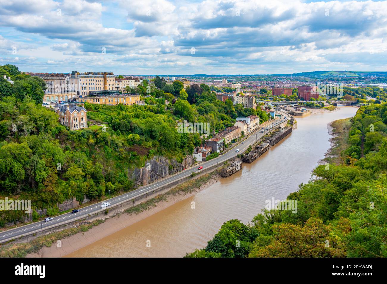 Panorama view of Bristol from Clifton Suspension Bridge Stock Photo - Alamy