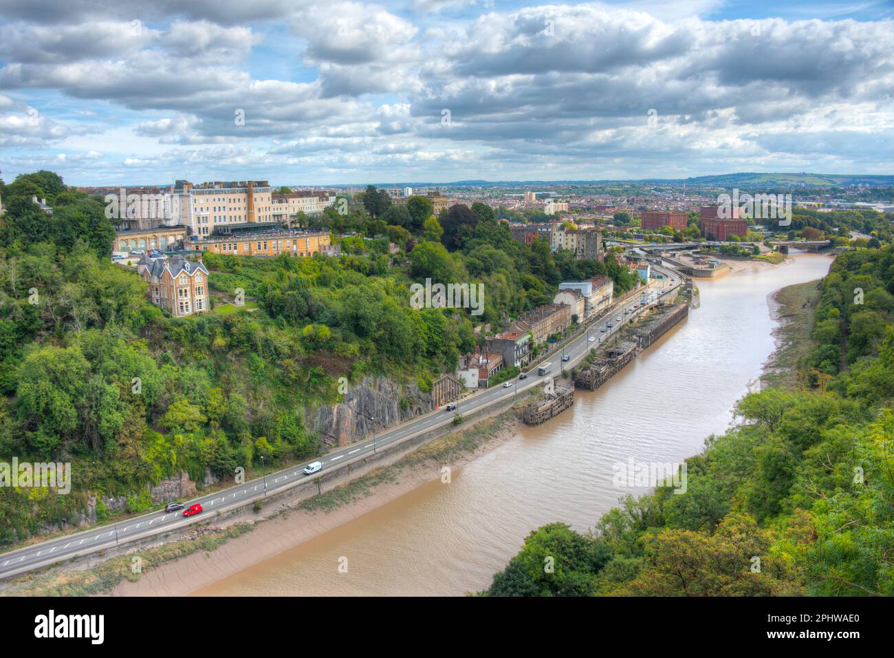 Panorama view of Bristol from Clifton Suspension Bridge Stock Photo - Alamy