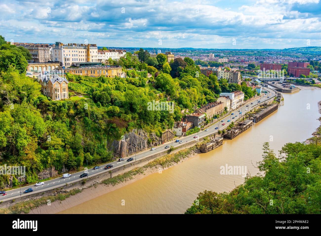 Panorama view of Bristol from Clifton Suspension Bridge Stock Photo - Alamy