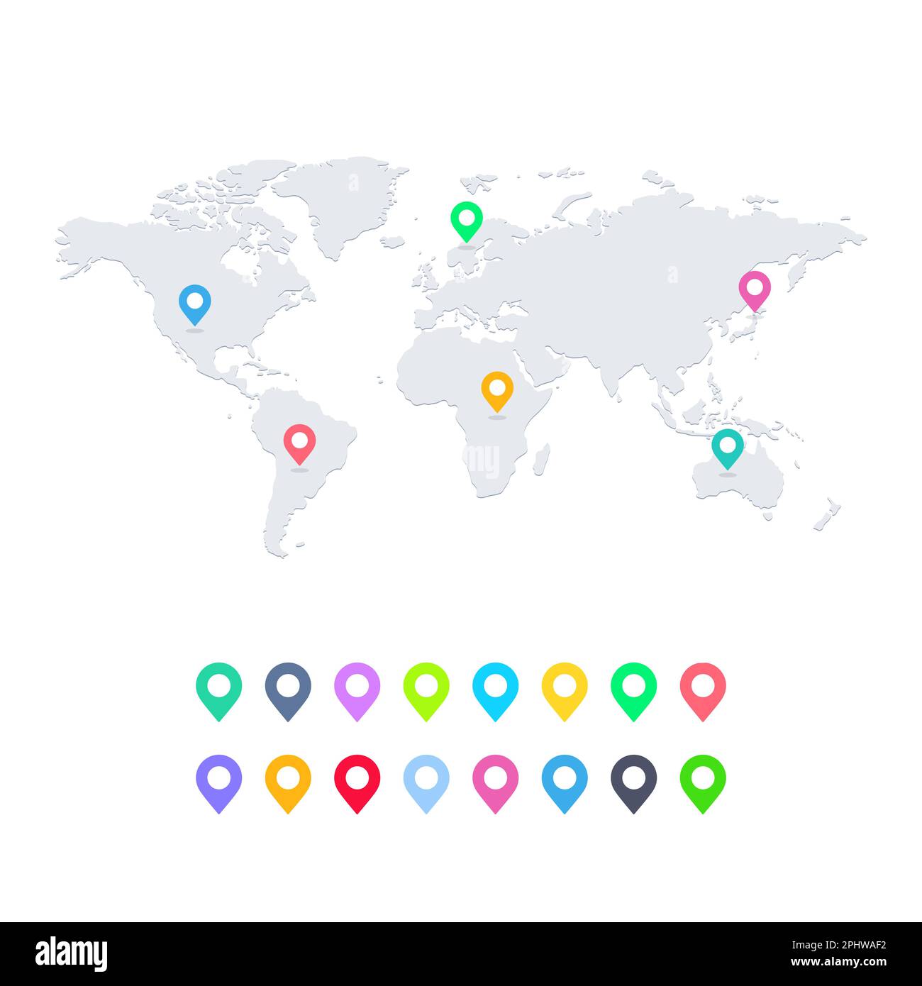 Set of colorful pin pointers and World map Stock Vector Image & Art - Alamy Set of colorful pin pointers and World map Stock Vector Image & Art - Alamy