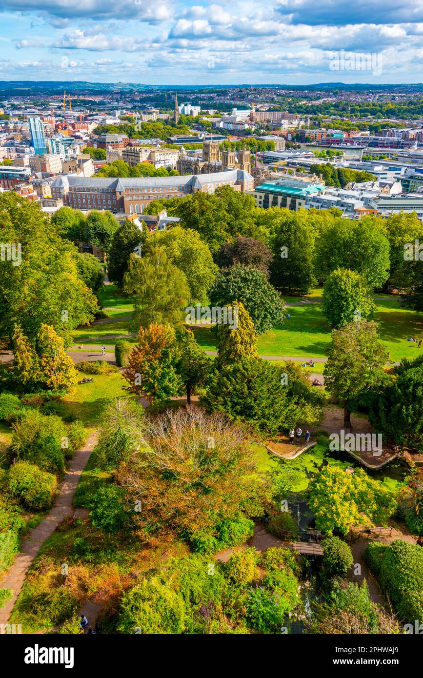 Aerial view of Brandon hill in English town Bristol Stock Photo - Alamy