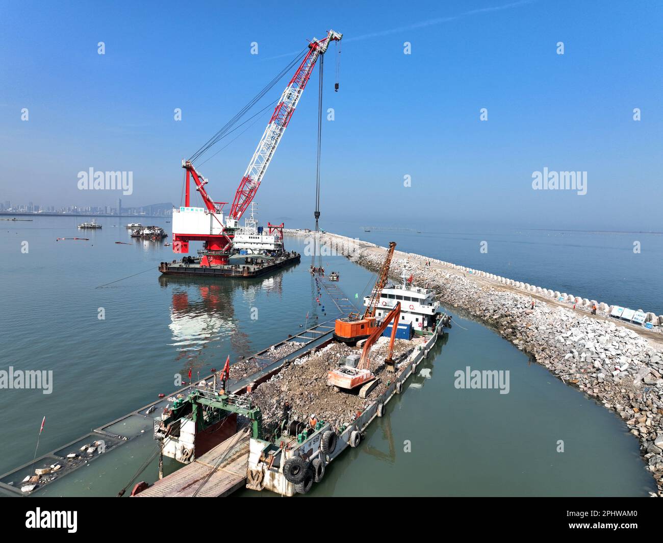 LIANYUNGANG, CHINA - MARCH 30, 2023 - The construction site of Liandao ...