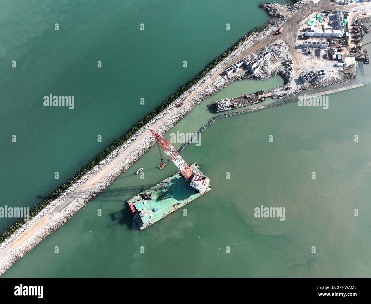 LIANYUNGANG, CHINA - MARCH 30, 2023 - The construction site of Liandao ...