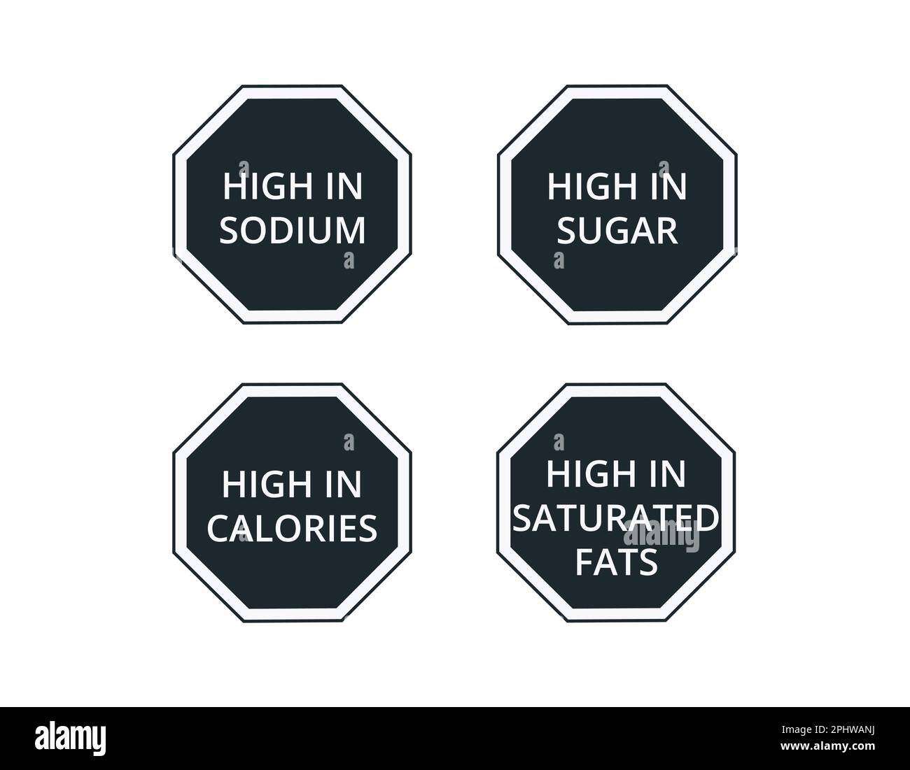 Set of warning labels for food products Stock Vector Image & Art - Alamy