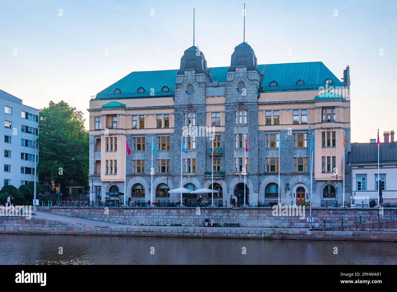 Turku City Office alongside river Aura in Turku, Finland Stock Photo ...
