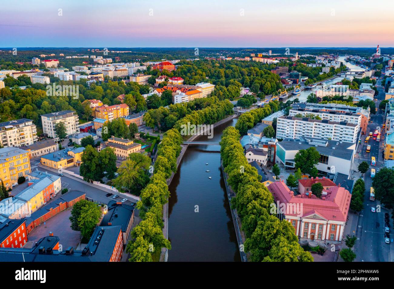 Panorama view of Aura river in Turku, Finland Stock Photo - Alamy