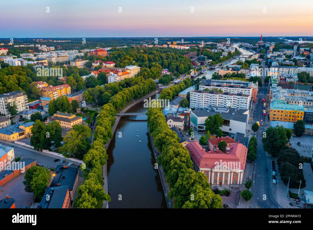 Panorama view of Aura river in Turku, Finland Stock Photo - Alamy