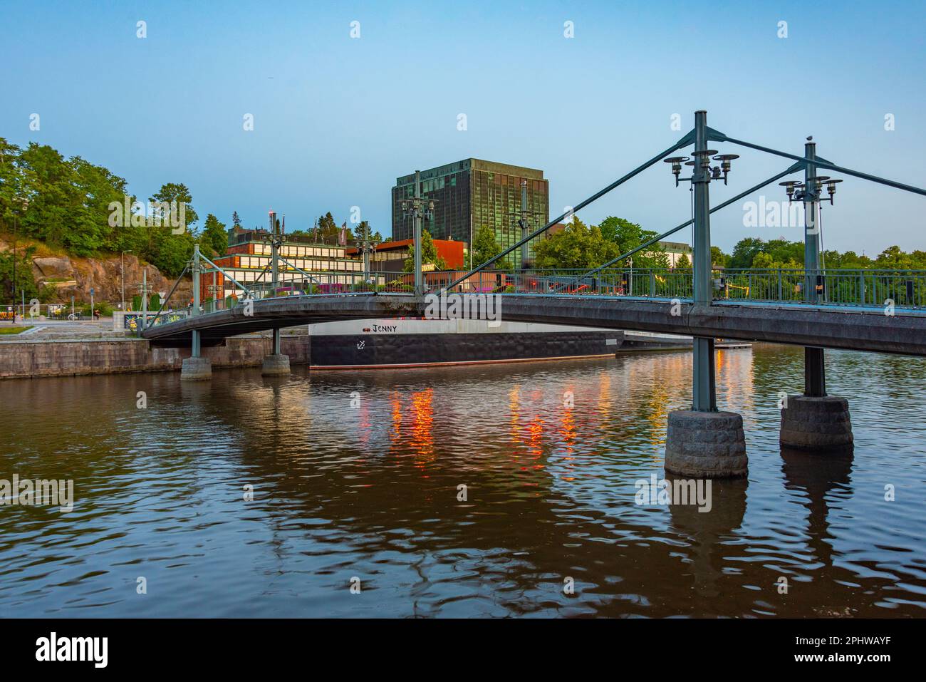 Waterfront of river Aura in Finnish town Turku Stock Photo - Alamy