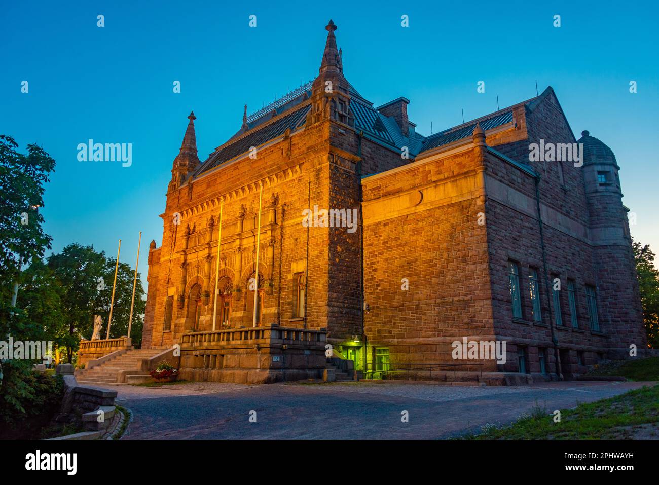 Sunset view of Turku Art Museum in Finland Stock Photo - Alamy