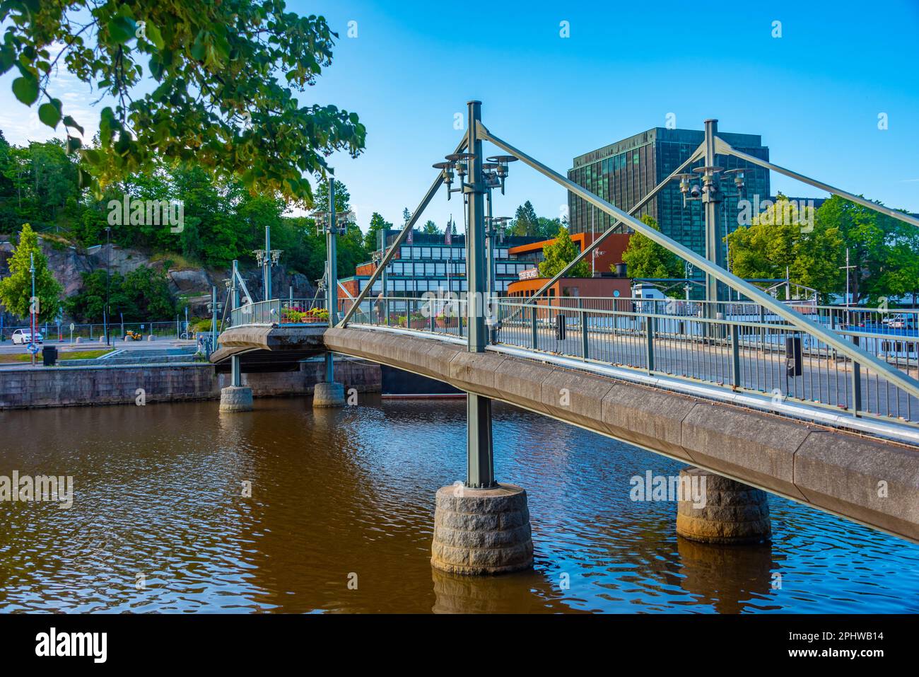 Waterfront of river Aura in Finnish town Turku Stock Photo - Alamy