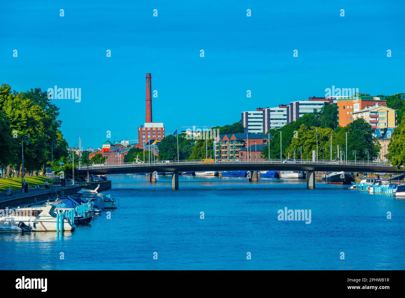 Waterfront of river Aura in Finnish town Turku Stock Photo - Alamy
