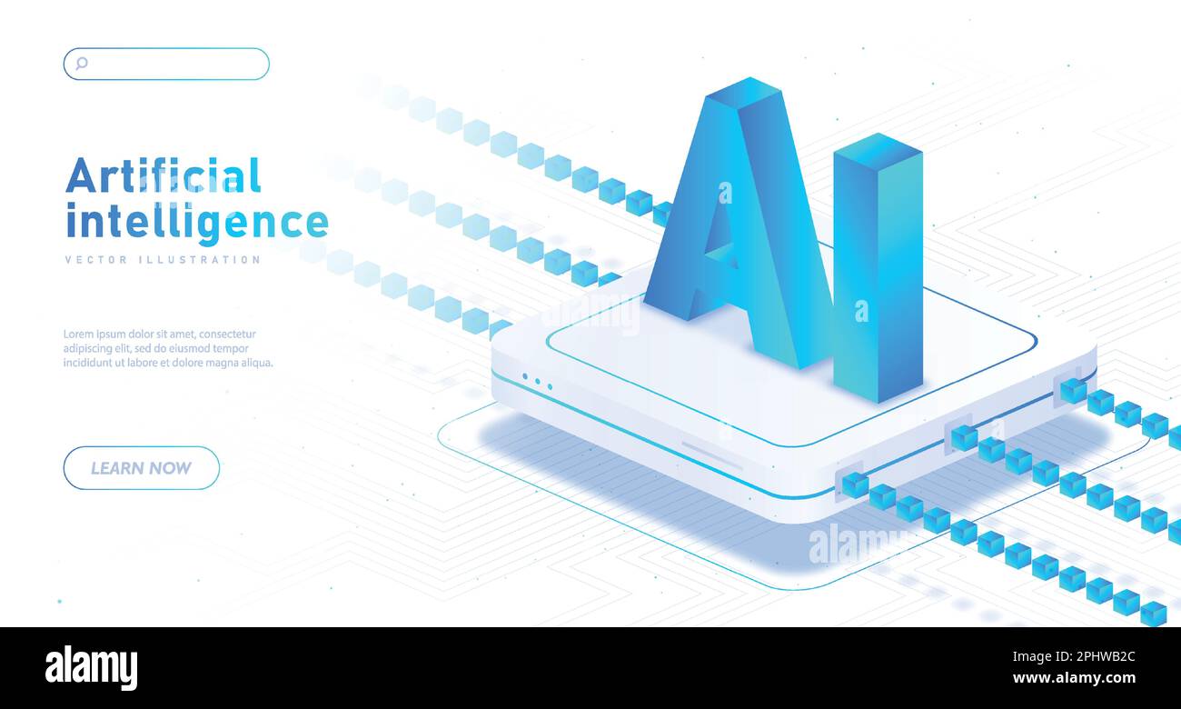 Artificial intelligence white banner Stock Vector Image & Art - Alamy