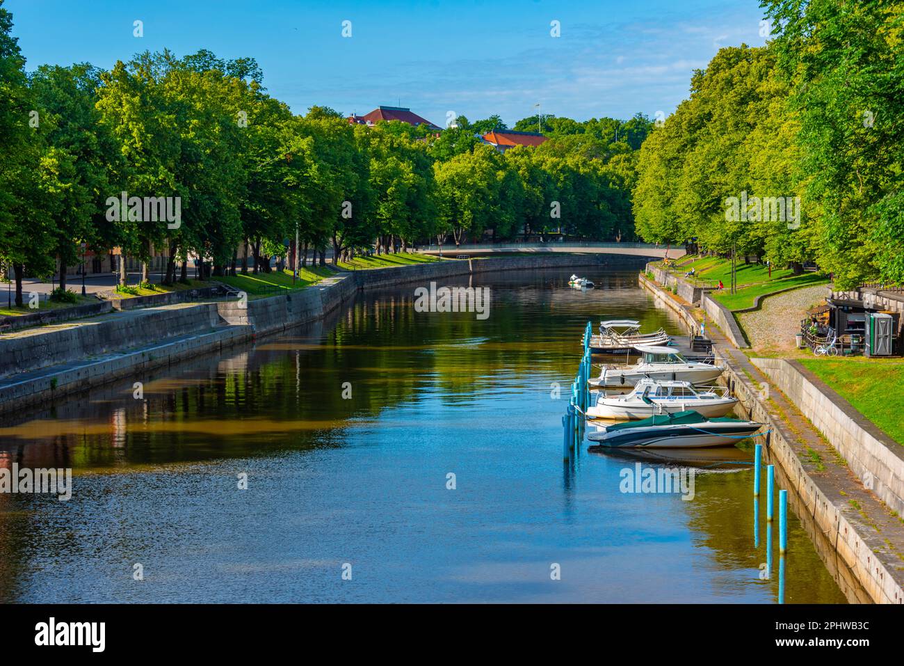 Waterfront of river Aura in Finnish town Turku Stock Photo - Alamy