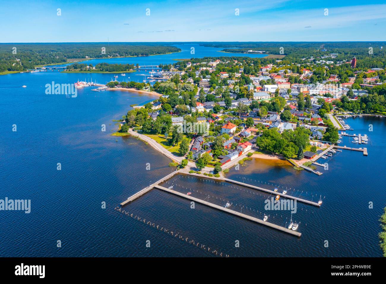 Panorama view of Finnish town Ekenas Stock Photo - Alamy
