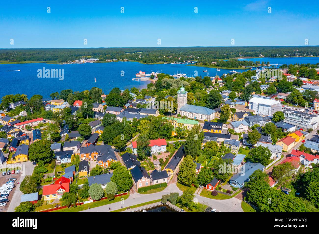 Panorama view of Finnish town Ekenas Stock Photo - Alamy