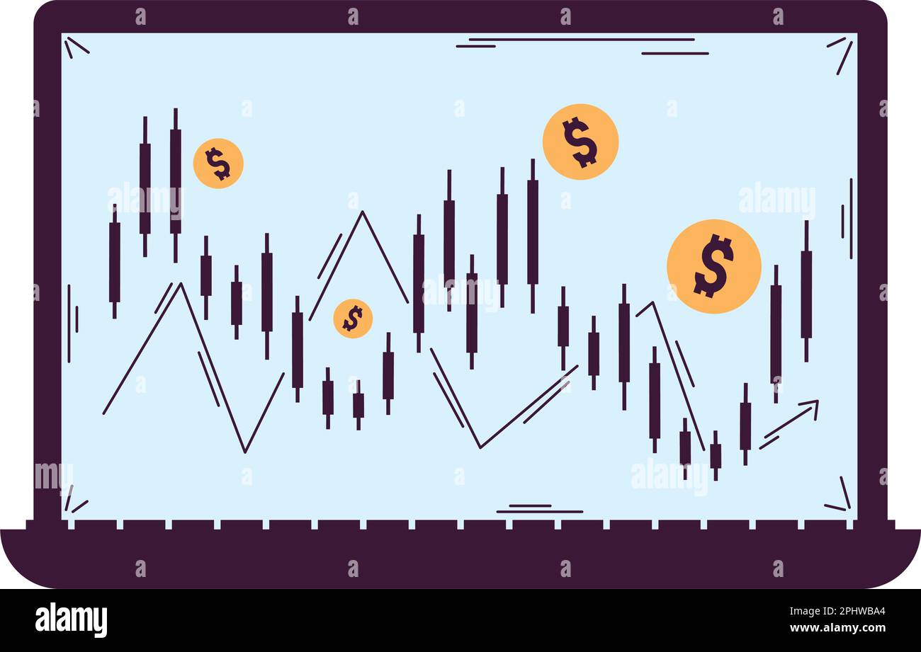 chart growth and investment data over white Stock Vector Image & Art ...