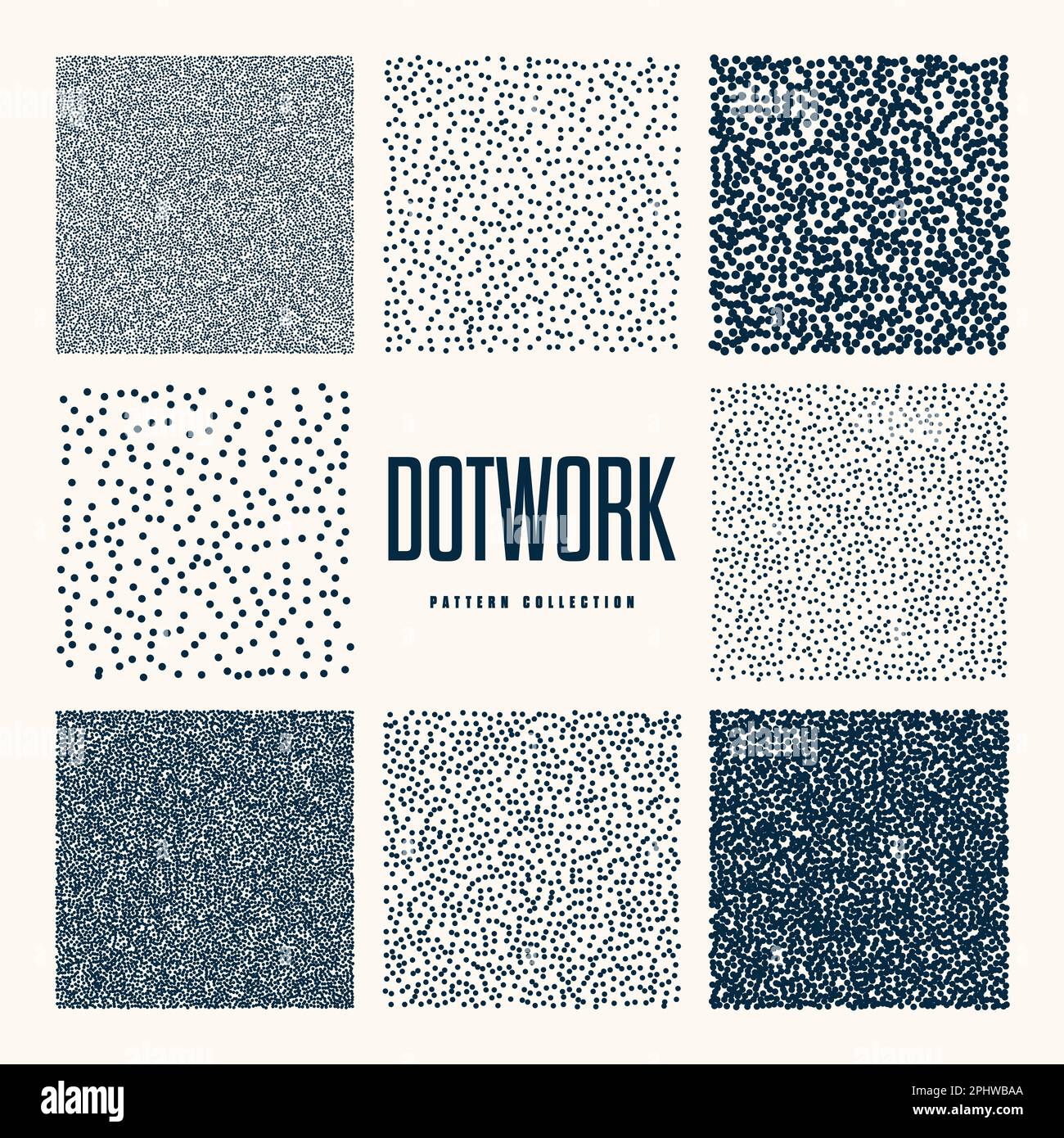 Square shaped dotted objects, vintage stipple elements. Stippling ...