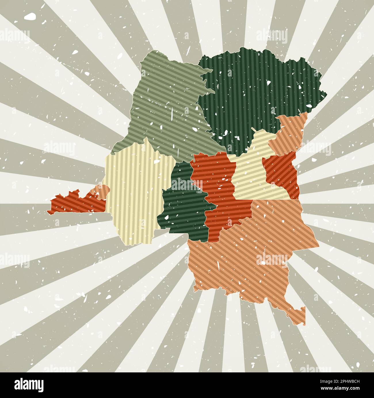 DR Congo vintage map. Grunge poster with map of the country in retro ...