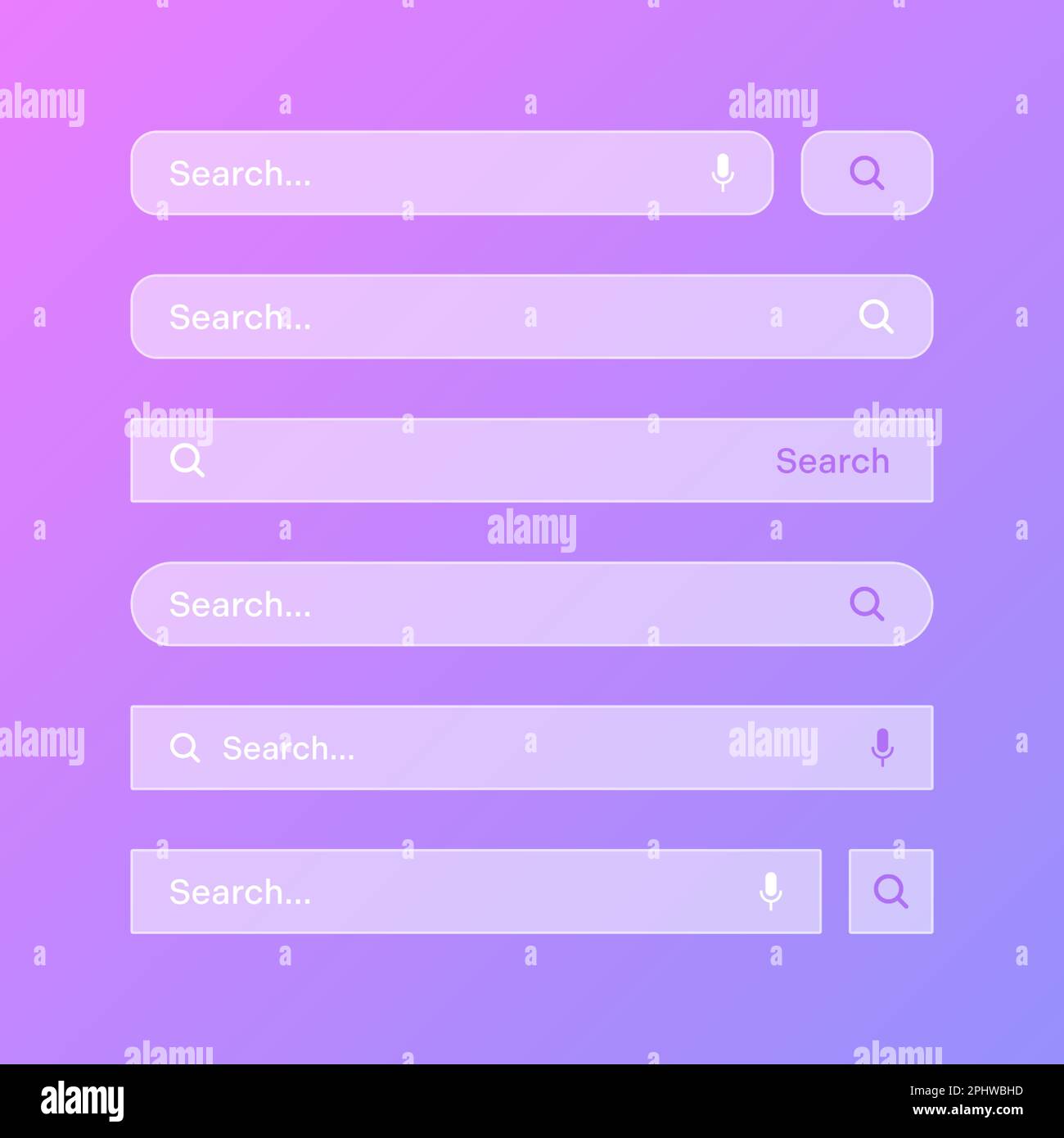 Various transparent search bar templates. Internet browser engine with ...