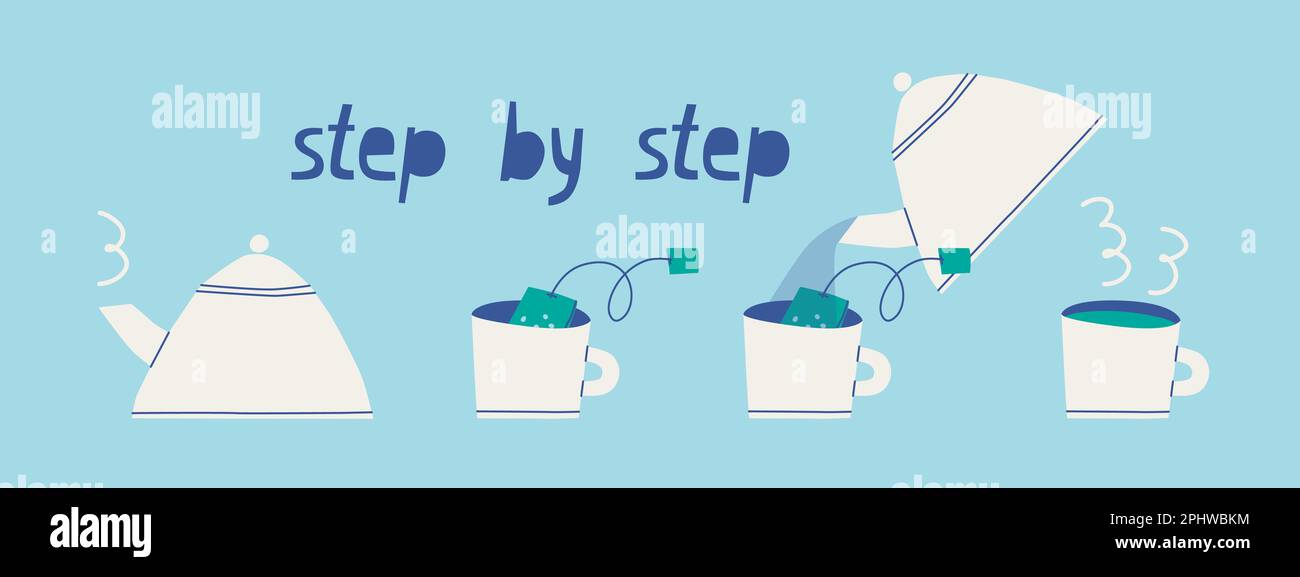 Instructions for brewing tea. How to make tea from a tea bag step by ...