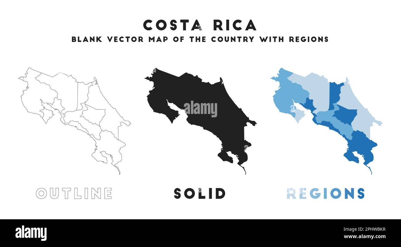 Costa Rica map. Borders of Costa Rica for your infographic. Vector ...