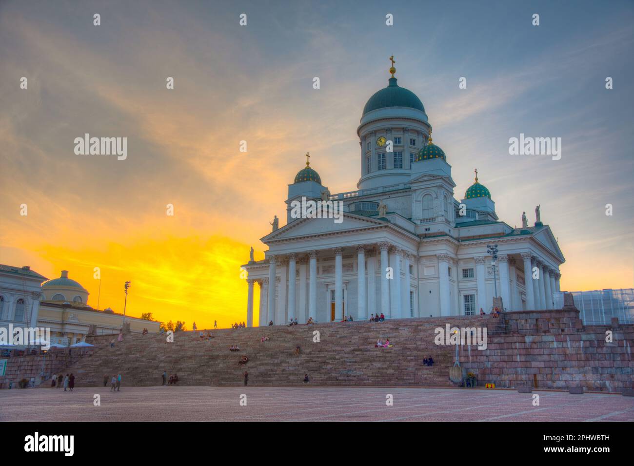 Sunset view of the Helsinki cathedral, Finland Stock Photo - Alamy
