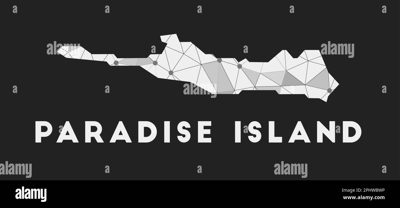 Paradise Island - communication network map. Paradise Island trendy ...